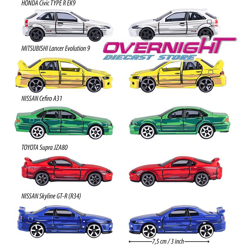 Majorette Gift Pack Japan Series - pack 5 coches diorama Manga JDM